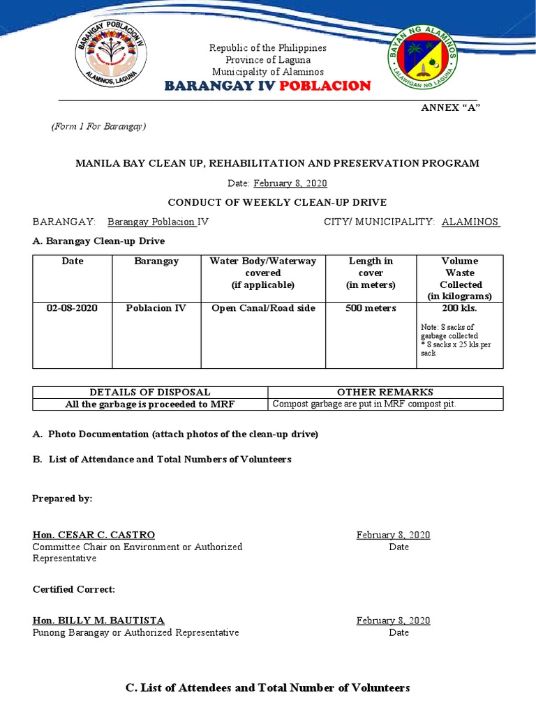 Clean-Up-Drive February 08, 2020 | PDF | Environmental Issues | Waste ...