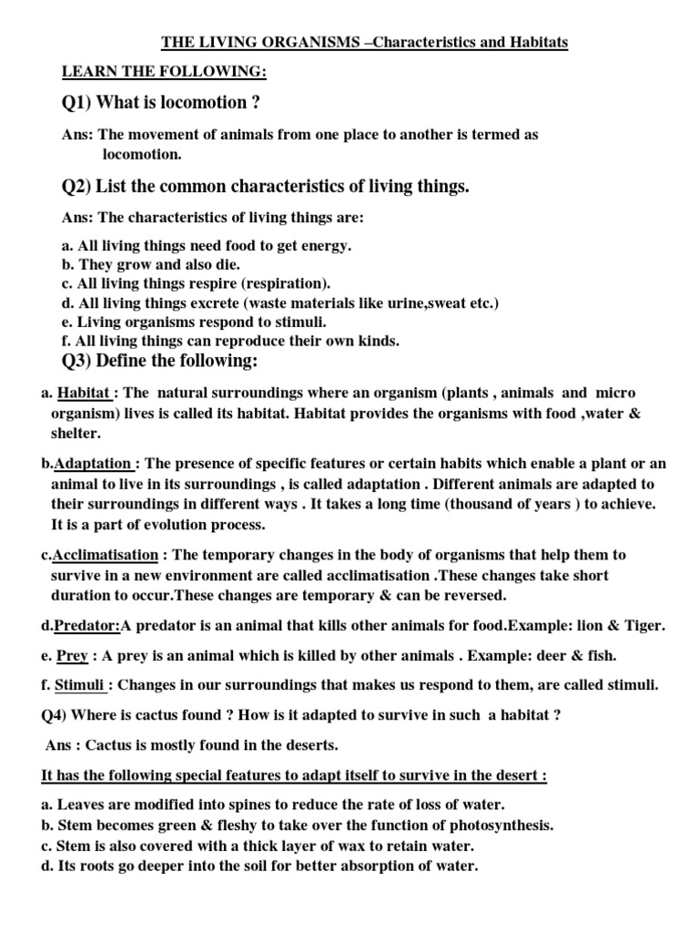The Living Organisms and Their Surroundings | PDF | Predation | Fur