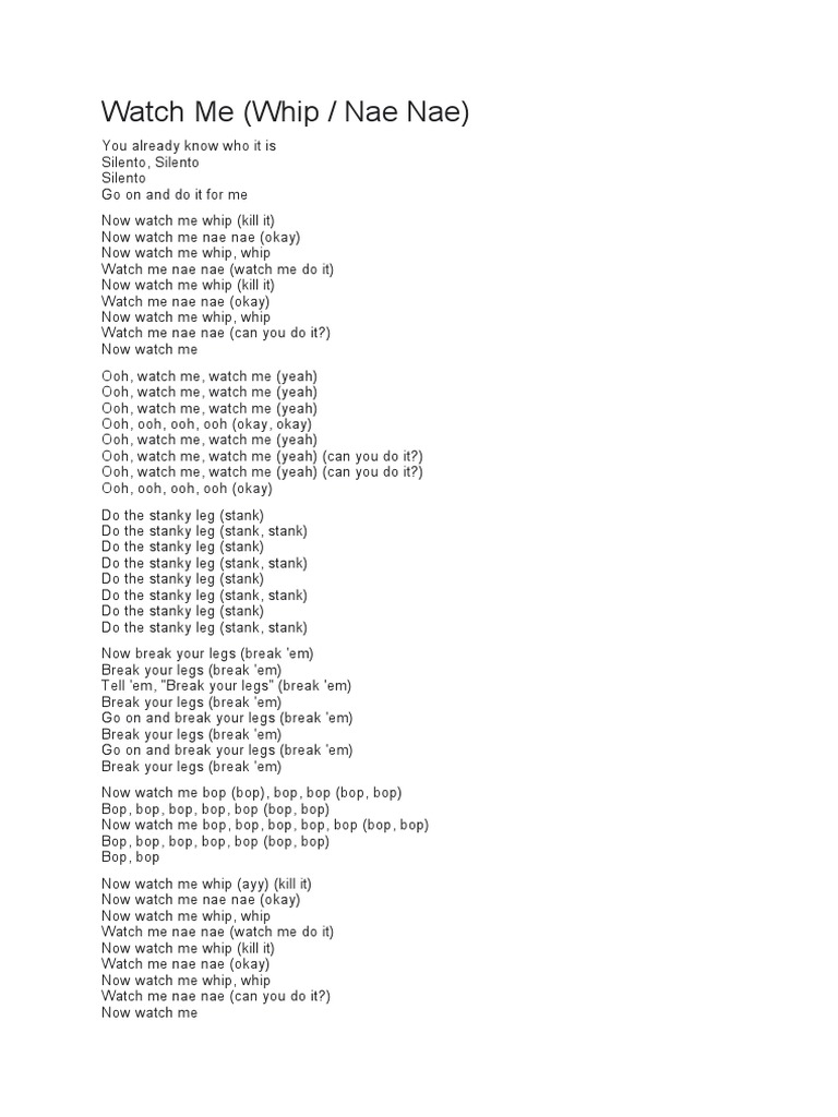 Watch Me (Whip Atau Nae Nae) | PDF | African American Music | Dances