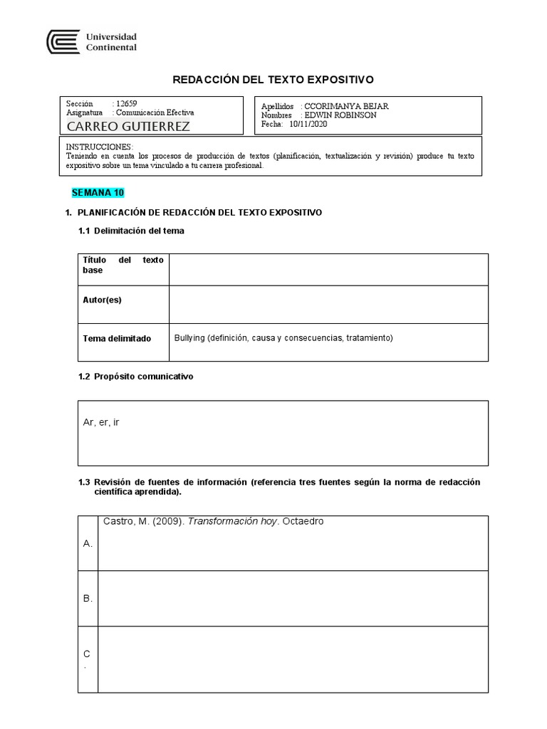 Formato para Redacción de Textos Expositivos | PDF