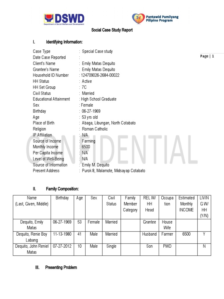 Social Case Study for Medical Assistance | PDF | Welfare | Old Age