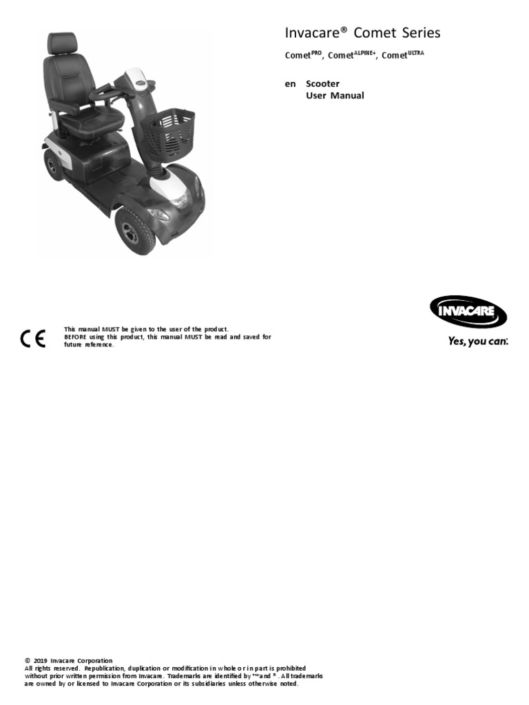 Invacare Comet Series User Manual | PDF | Electromagnetic Interference ...