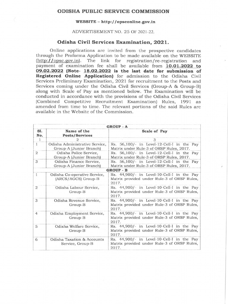 OCS-2021 Advertisement | PDF