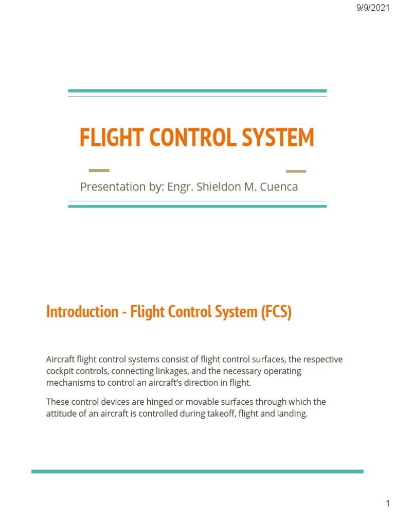 Flight Control System | PDF | Aircraft Flight Control System | Computer ...