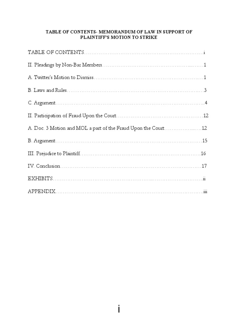 100.2 Plaintiff's Motion Strike - Memorandum of Law - Binder | PDF ...