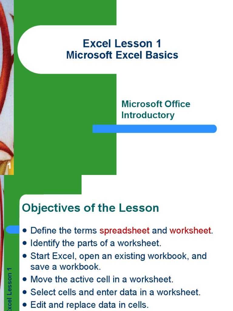 MSExcel Lesson 01 | PDF | Spreadsheet | Microsoft Excel