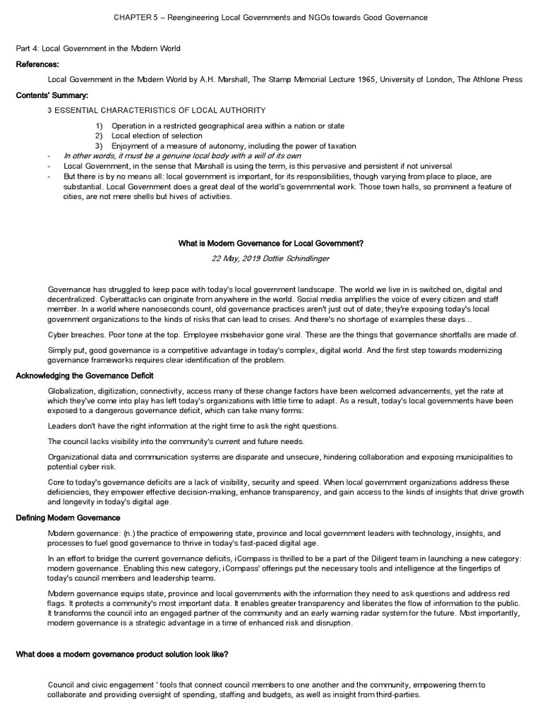 CHAPTER 5 Parts 4-6 Report | PDF | Governance | Community