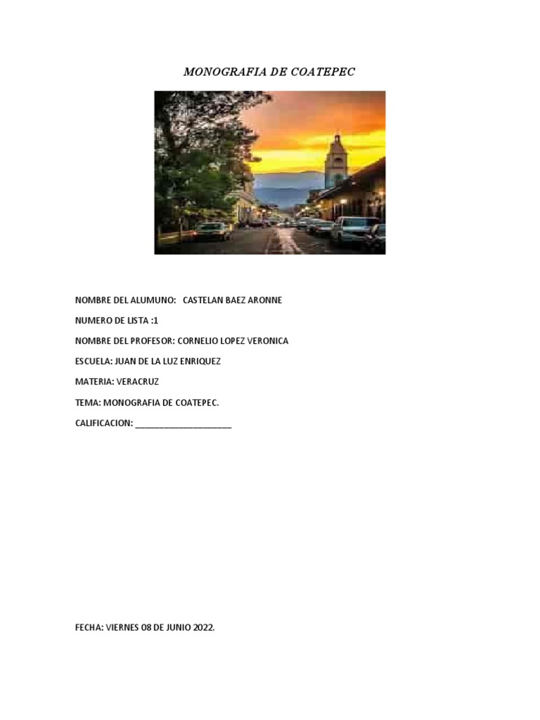Monografia de Coatepec | PDF