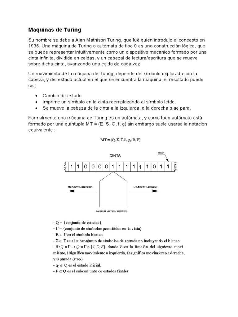 Máquinas de Turing: Conceptos y Ejemplos | PDF | Ciencia cognitiva | Lógica