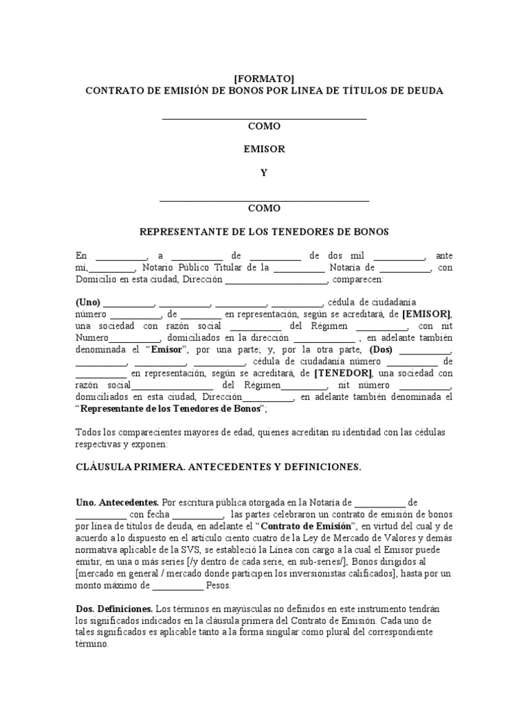 FORMATO bono | Pagos | Bonos (Finanzas)