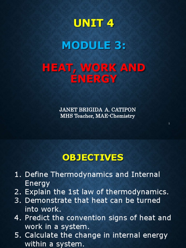 Unit 4: Heat, Work and Energy | Download Free PDF | Heat | Calorie