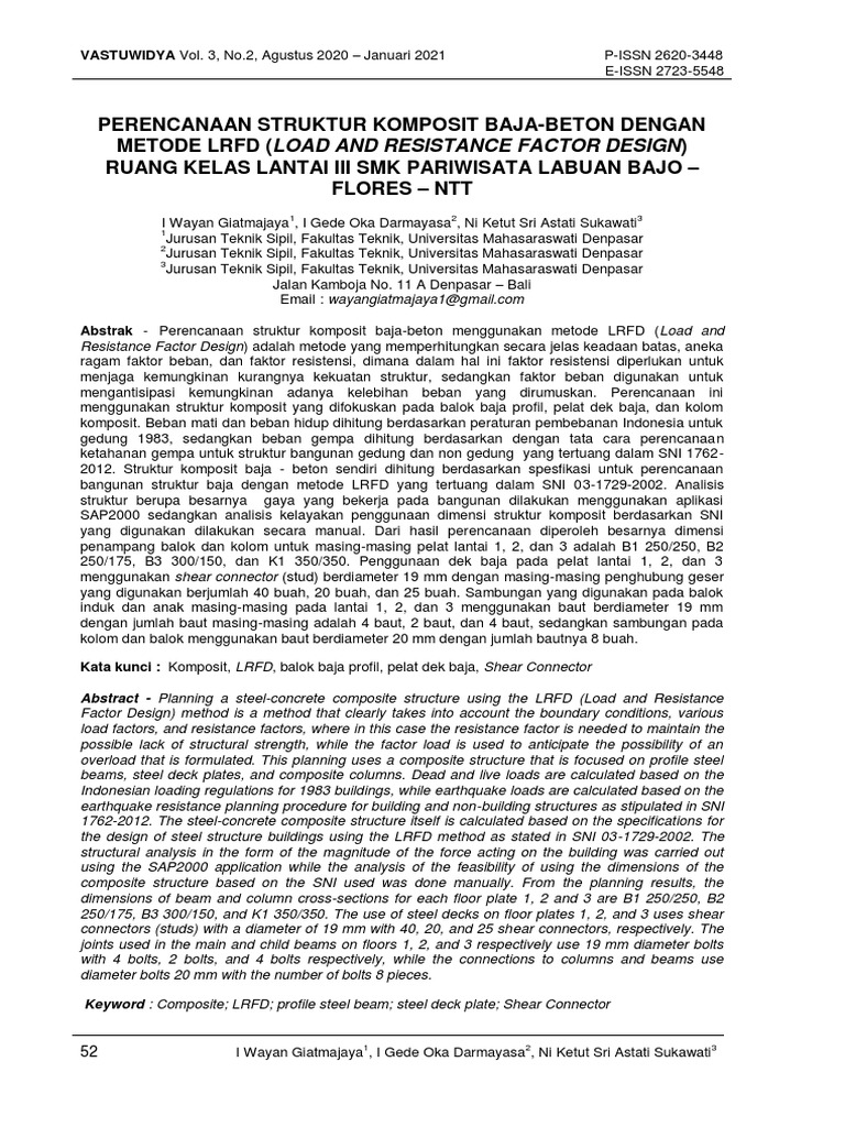 Perencanaan Struktur Komposit Baja-Beton Dengan Me | PDF