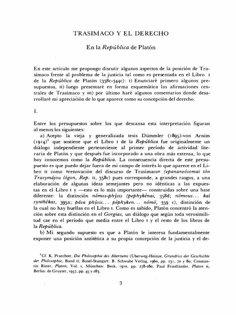 S01.s1 - Lectura 2 Trasímaco y El Derecho en Platón | PDF