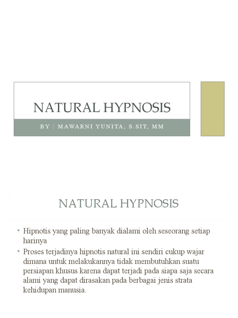 Natural Dan Formal Hypnosis, Critical Area | PDF