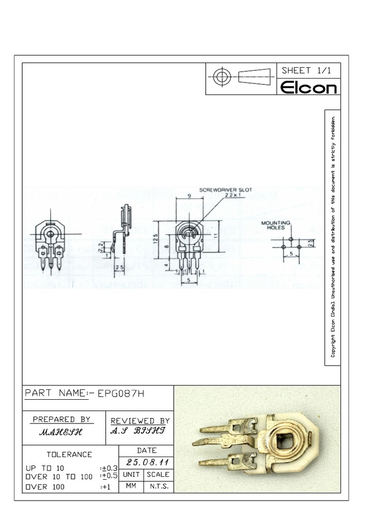 Elcon Potentiometer | PDF