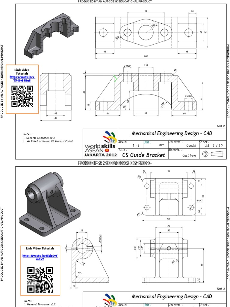 CAD Jobsheet for Mechanical Design | PDF | Autodesk | Engineering