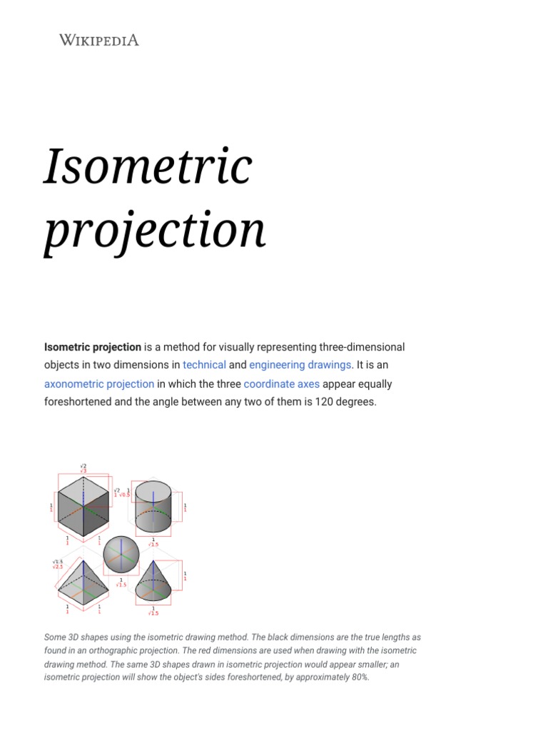 Isometric Projection - Wikipedia | PDF