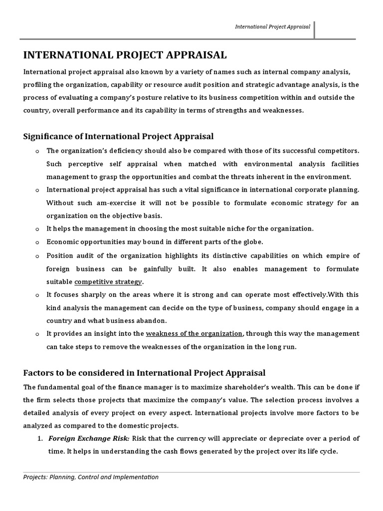 International Project Appraisal Insights | PDF | Discounted Cash Flow ...