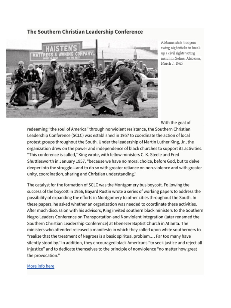 SCLC: Goals and Actions for Justice | PDF | Movements For Civil Rights ...