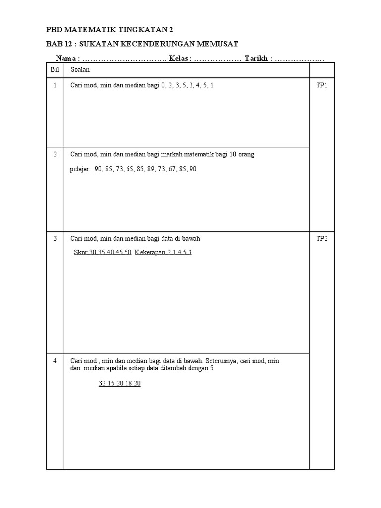 PBD Mate T2 Bab 12 | PDF