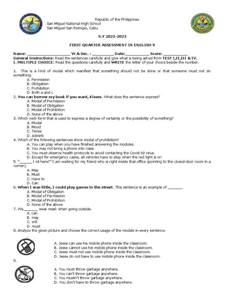 First Quarter Assessment | PDF | Linguistic Morphology | Cognitive Science