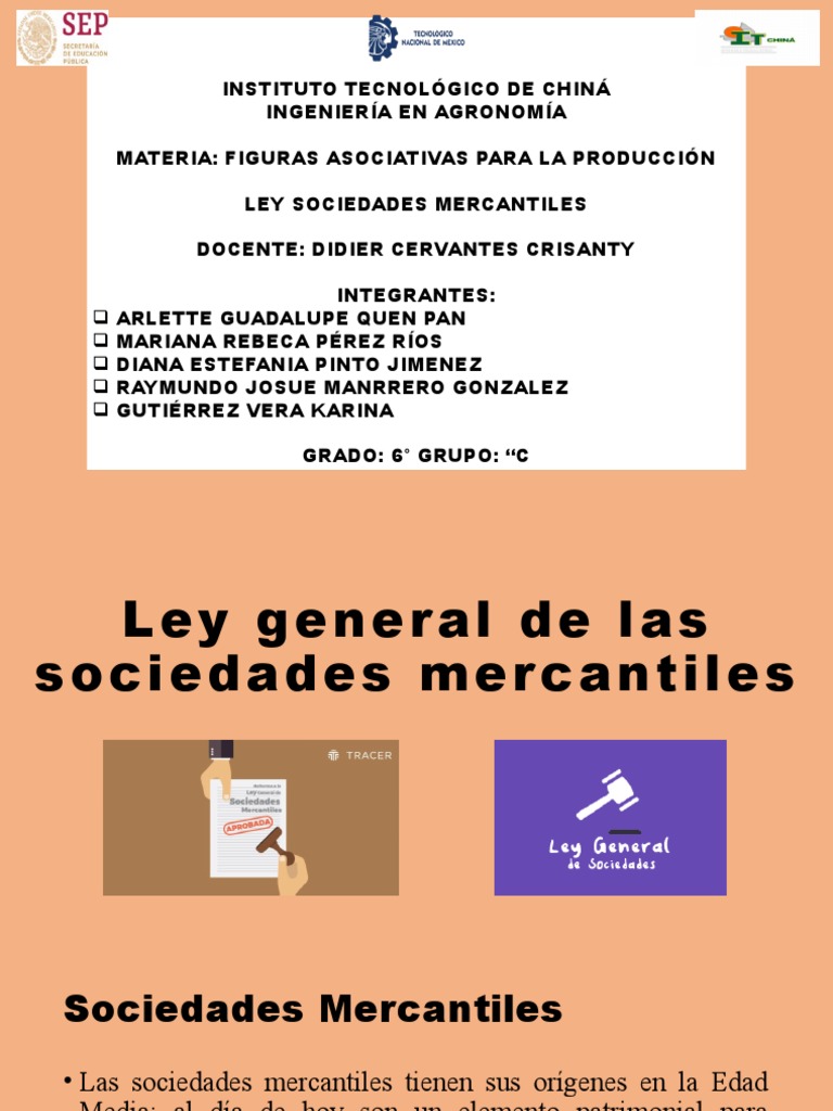 Ley General de La Sociedades Mercantiles | PDF | Sociedad de responsabilidad limitada | Empresas