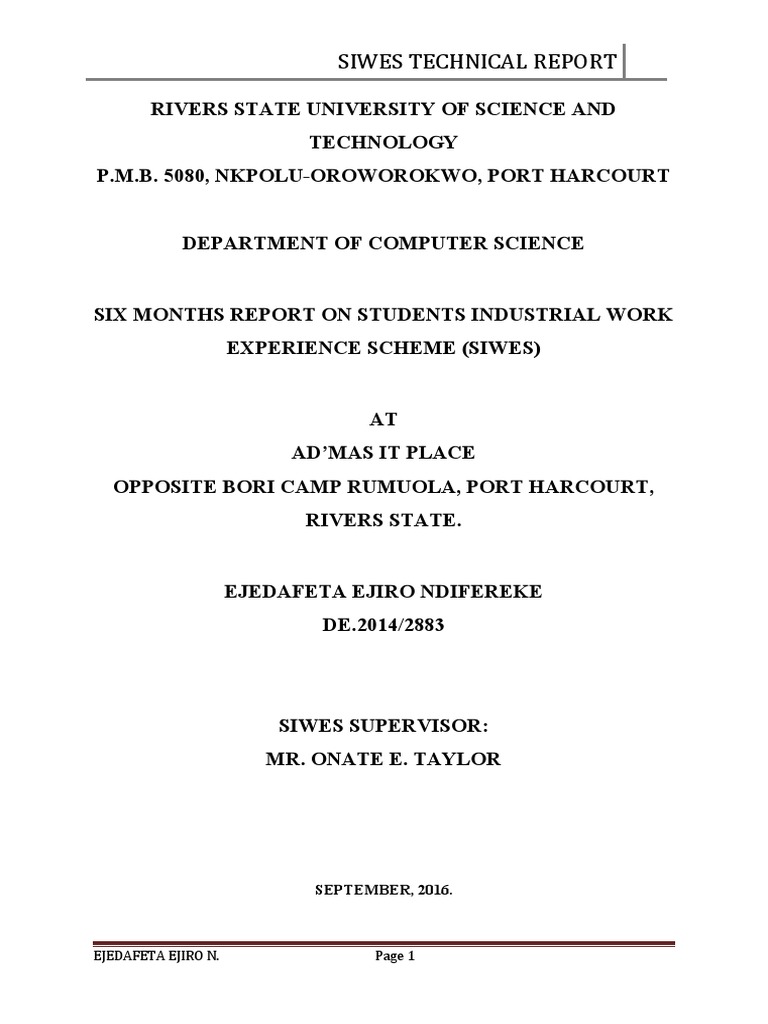 Siwes It Report On Web Design. | PDF | World Wide Web | Internet & Web