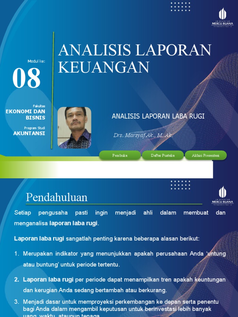 Modul 08 PPT Analisis Lap. Laba Rugi | PDF