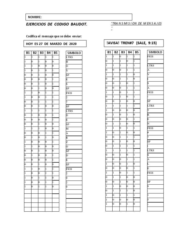 EJER CODIGO BAUDOT TX | PDF