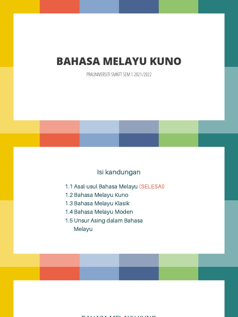 Ciri dan Sejarah Bahasa Melayu Kuno | PDF