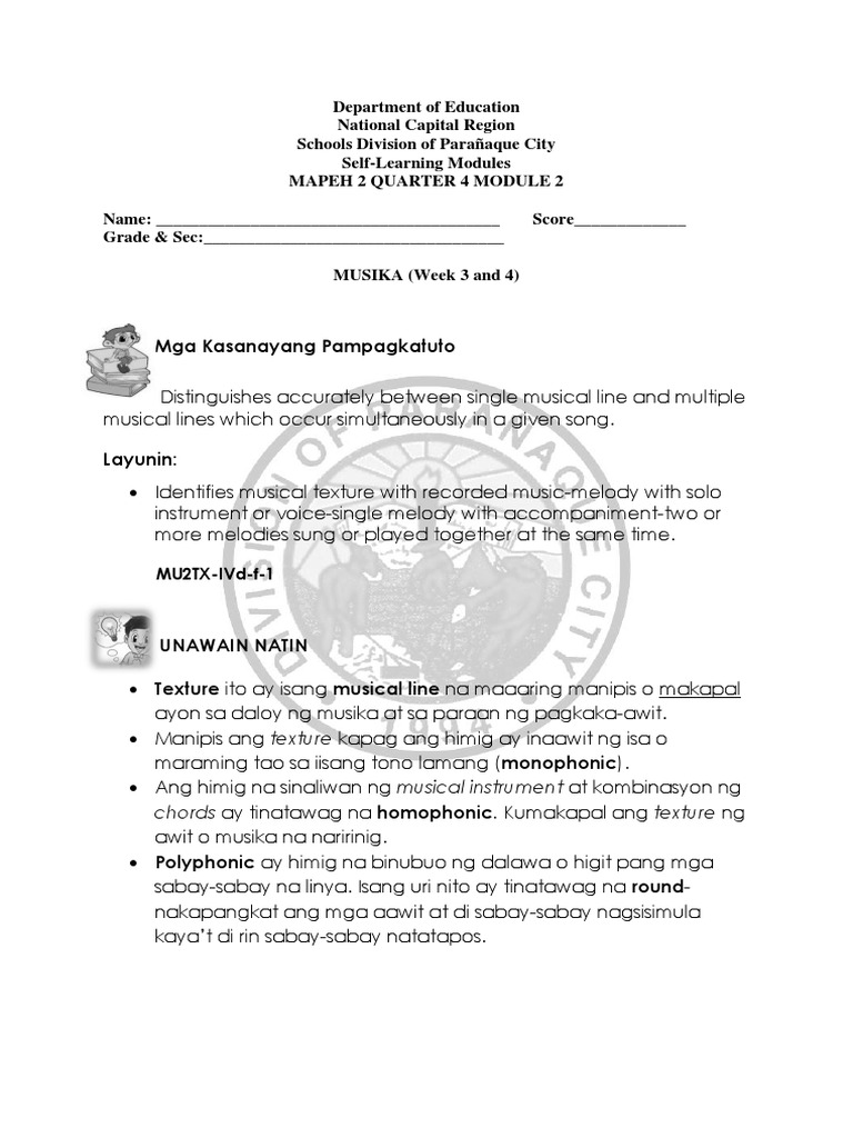 Mapeh 2 Q4 Module 2 | PDF