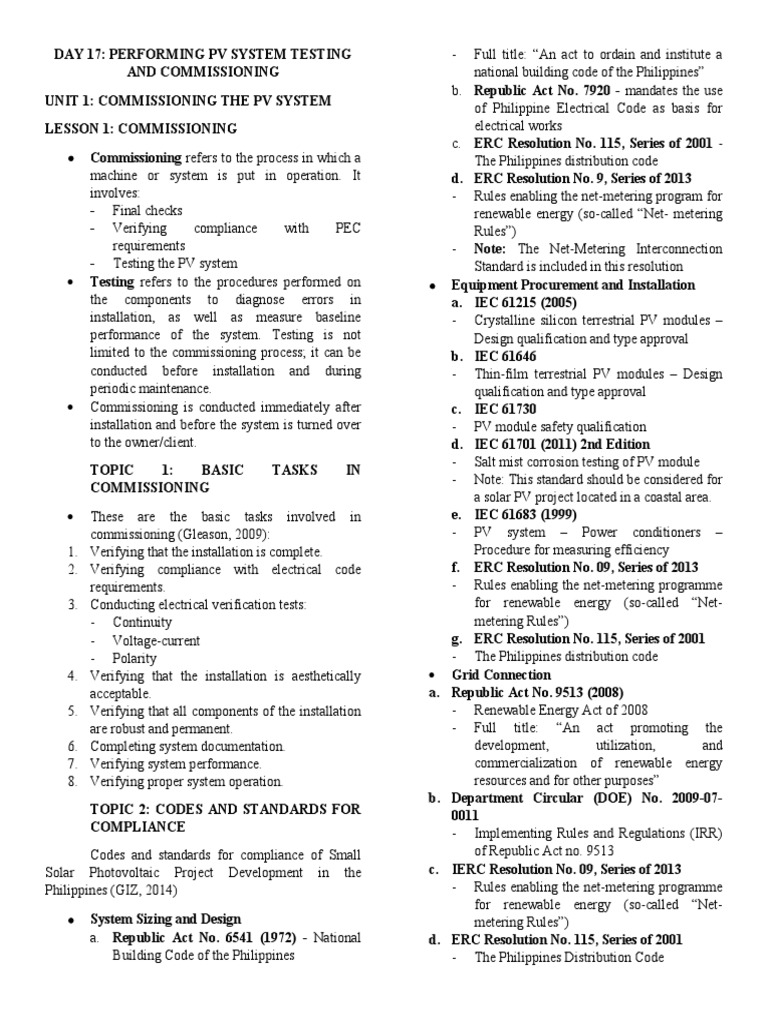 PV SYSTEM TESTING AND COMMISSIONING GUIDE | PDF | Photovoltaic System ...