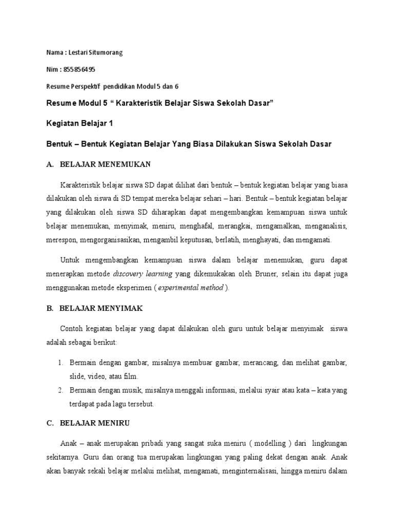 Resume Modul 5 Dan 6 | PDF
