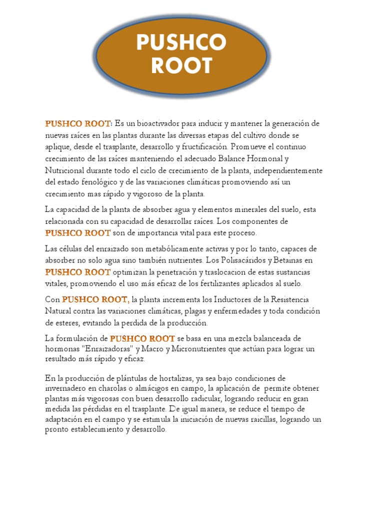 Pushco Root | PDF | Plantas | Agua