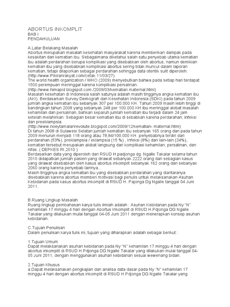 Abortus Inkomplit | PDF