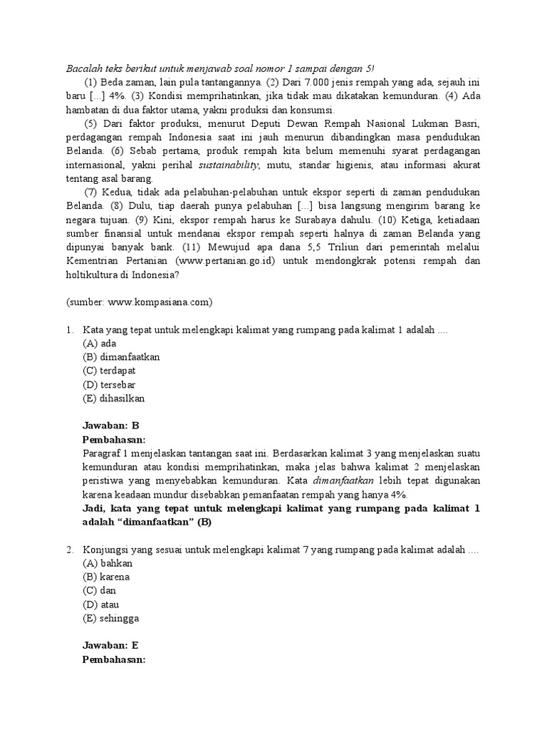 Soal PBM Dan Pembahasan | PDF