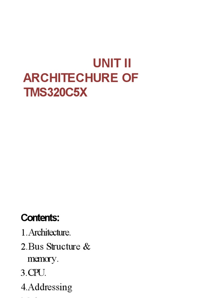 TMS320C5x Architecture Guide | PDF | Central Processing Unit | Digital Signal Processor