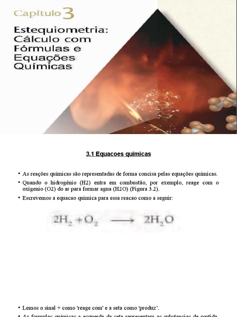 Estequiometria Calculos Com Formulas e Equações Químicas | PDF ...