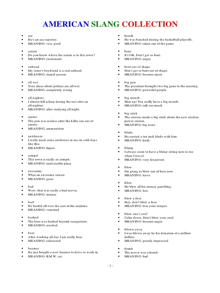American Slang Collection | PDF