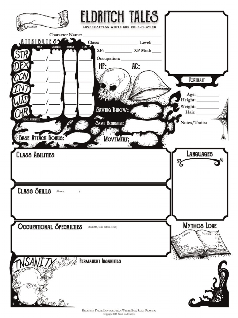 ET Character Sheet | PDF