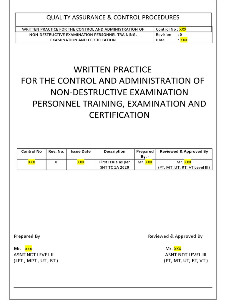 Editable NDT Written Practise | PDF | Nondestructive Testing | Test ...