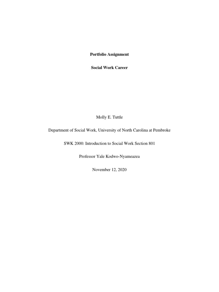 Portfolio Assignment Social Work Career Molly Tuttle | PDF | Social ...