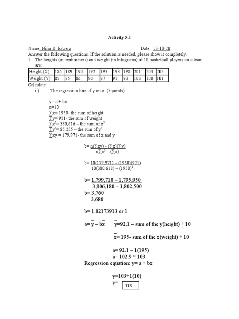 Activity 5 MMW | PDF | Data Analysis | Statistics