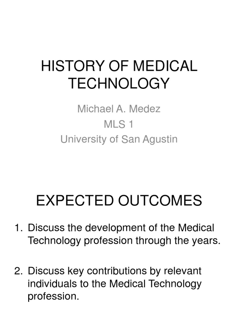History of Medical Technology | PDF | Medicine | Medical Laboratory