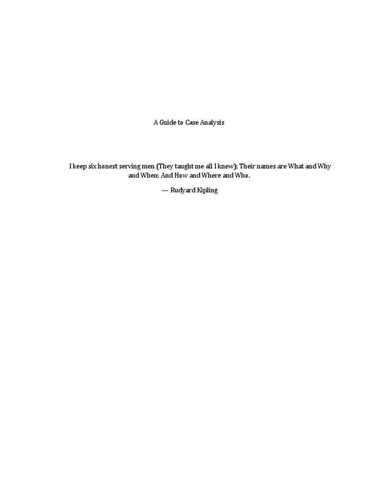 A Guide To Case Analysis | PDF | Decision Making | Cognition