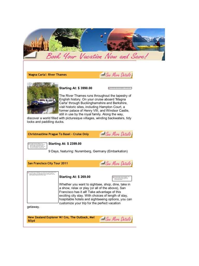 Book Vacation Now and Save | PDF | Leisure