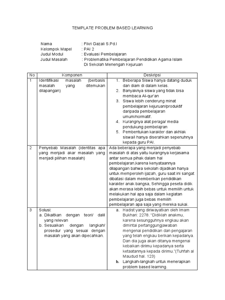 Template Problem Based Learning (2) - 2 | PDF | Karier & Perkembangan | Kesehatan Holistik
