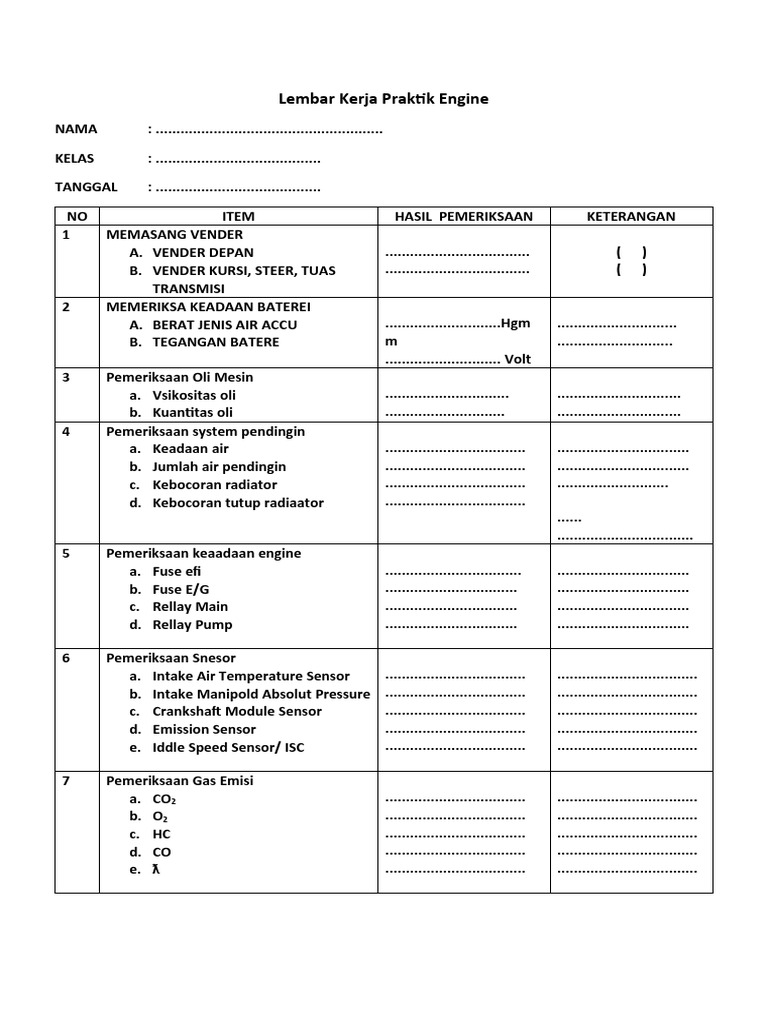 Lembar Kerja Praktik Engine | PDF