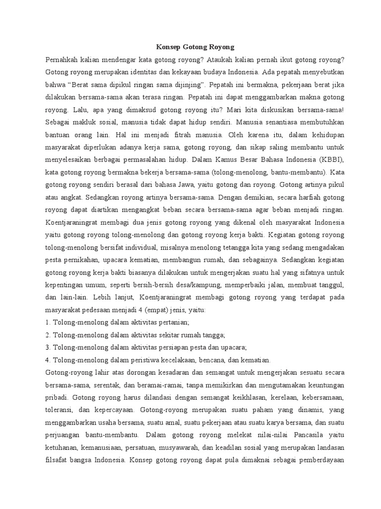 Konsep Gotong Royong | PDF