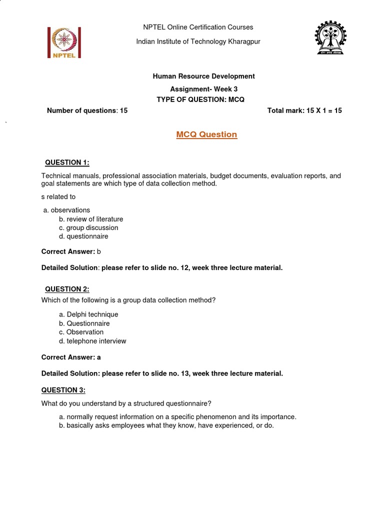 MCQ Question | PDF | Questionnaire | Business